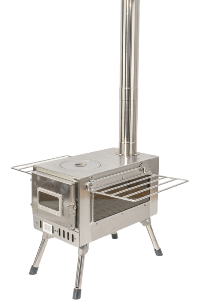 Warrior - Tent Stove Glass Door F&S Lge. SS - Warrior Stoves Ltd