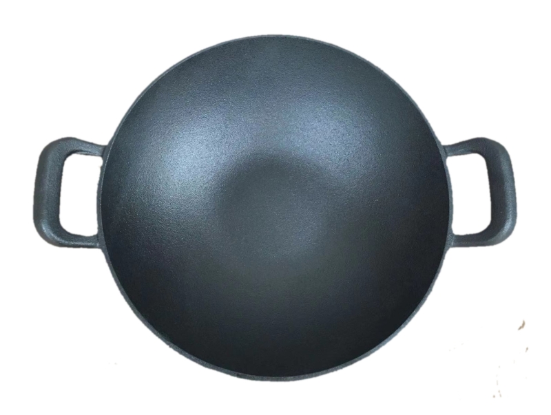 Warrior - Wok Pan Cast Iron 32cm D.Handle - Warrior Stoves Ltd