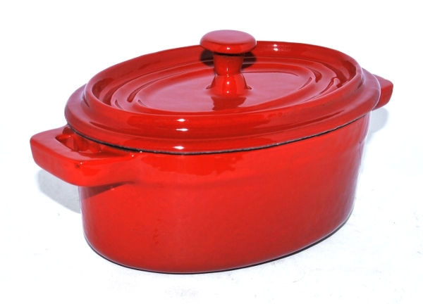 Stock Pot Oval En. Red 12cm - Warrior Stoves Ltd