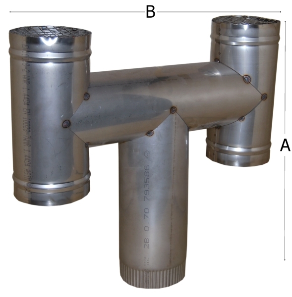 F.Pipe SS 150mmxCowl H Pattern - Warrior Stoves Ltd